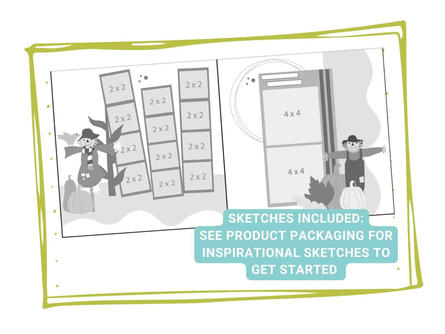 Customizable Scarecrow Template Set | Festive Fall Scrapbooking Essentials