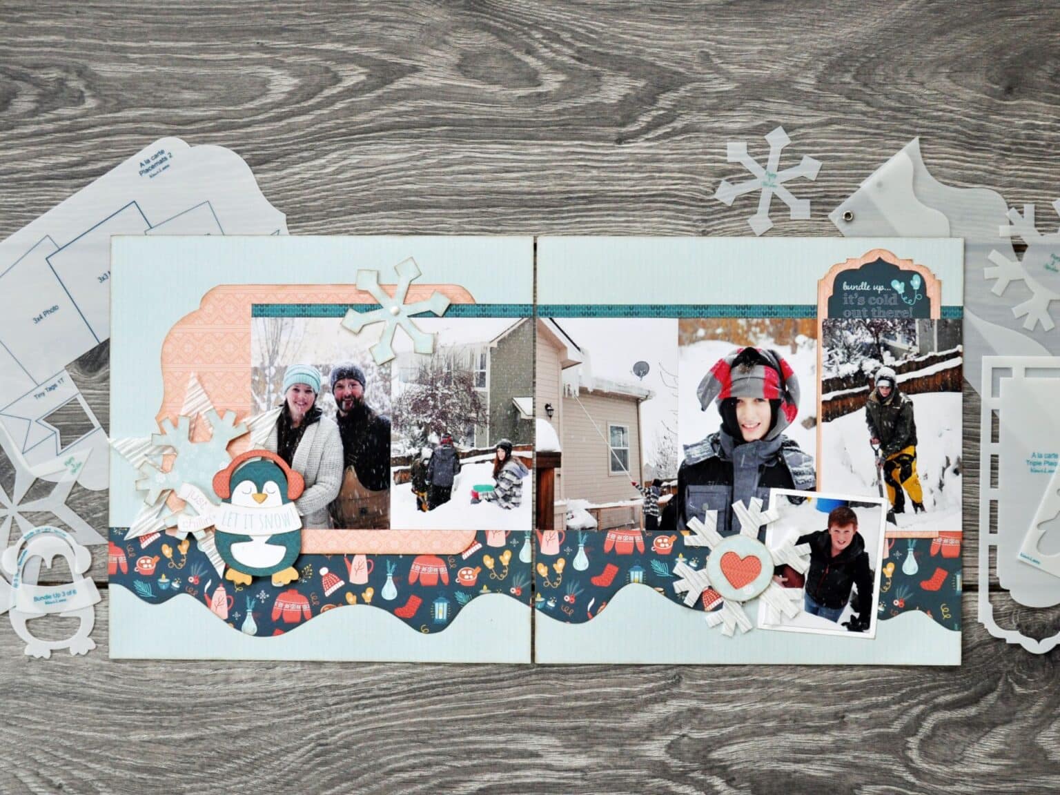 Bundle Up Winter Scrapbook Template Set - Cozy & Whimsical Designs ...