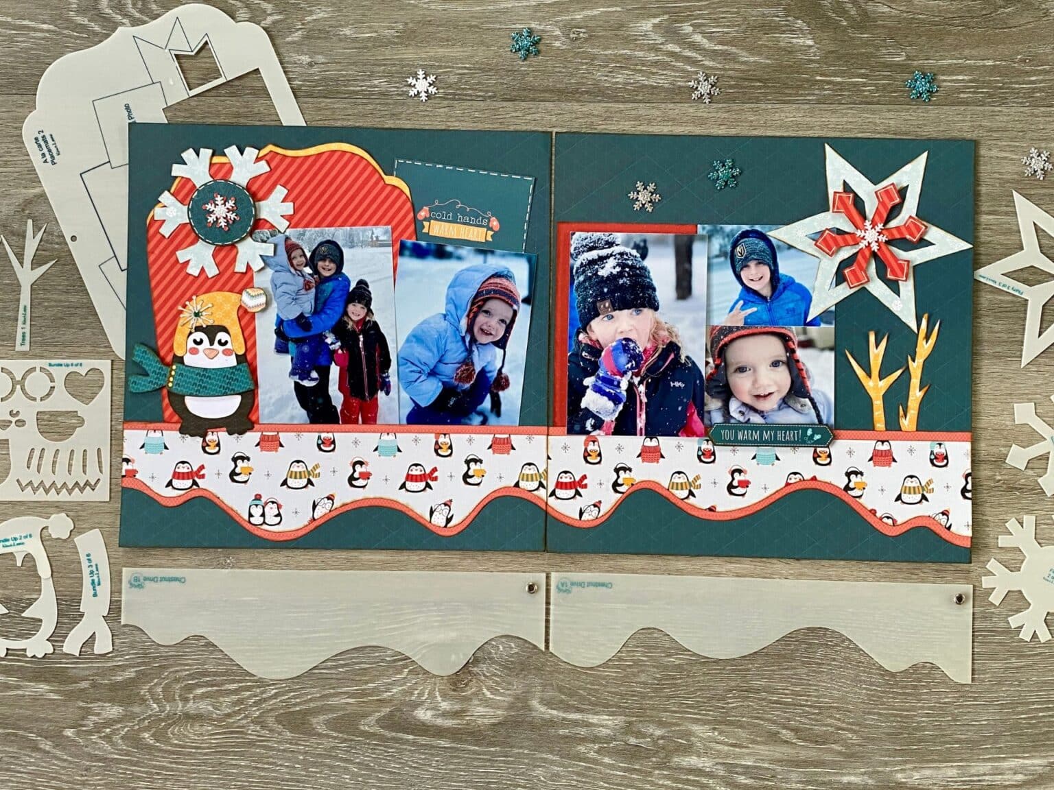 Bundle Up Winter Scrapbook Template Set - Cozy & Whimsical Designs ...